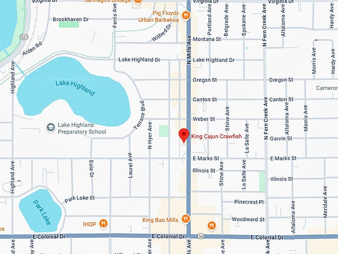 16. king cajun crawfish map