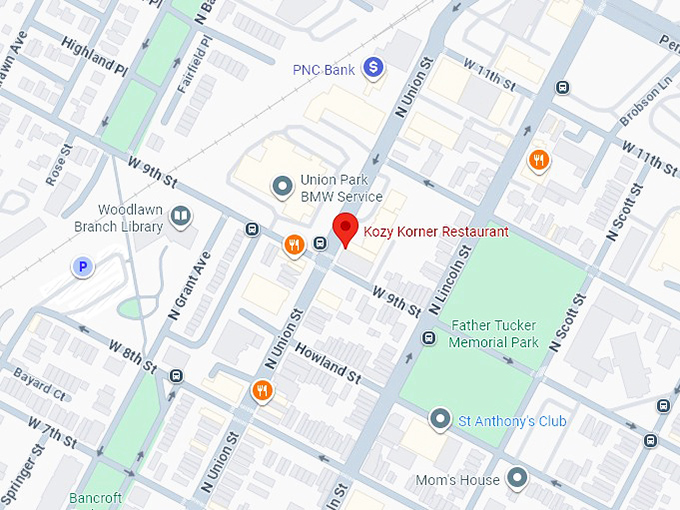 16. kosy korner map