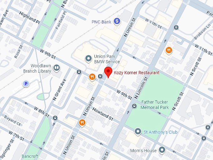 16. kosy korner map
