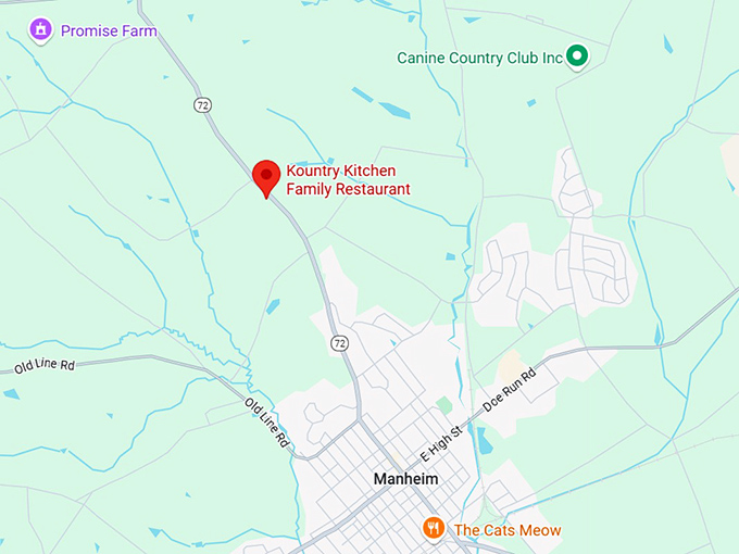 16. kountry kitchen family restaurant map