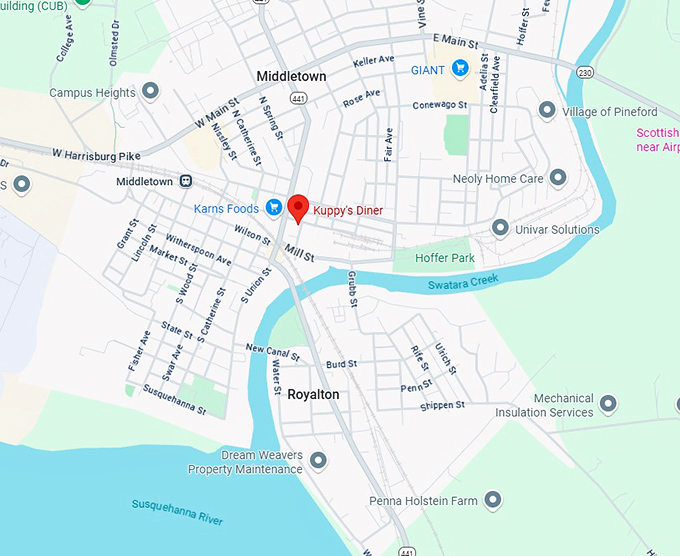 16. kuppy's diner map