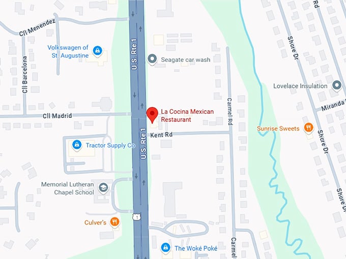 16. la cocina mexican restaurant map