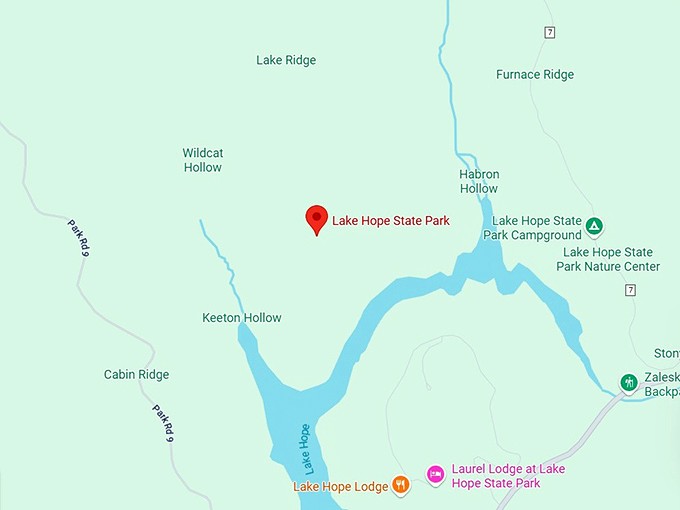 16. lake hope state park map