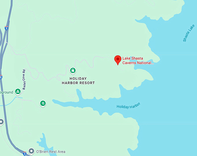 16. lake shasta caverns national natural landmark map