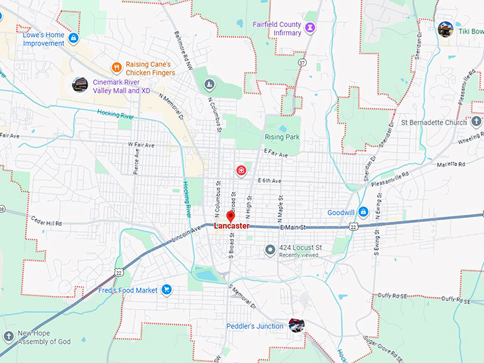 16. lancaster oh map