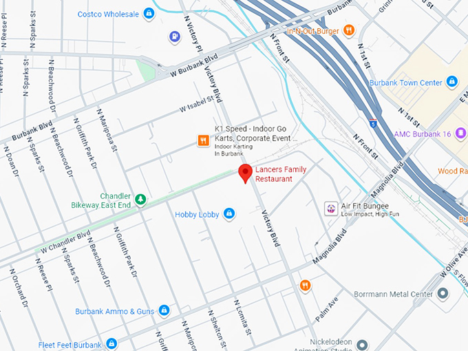16. lancers family restaurant map