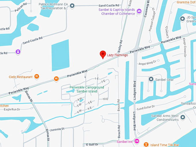 16. lazy flamingo map