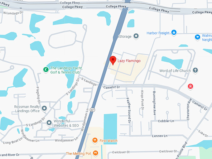 16. lazy flamingo map