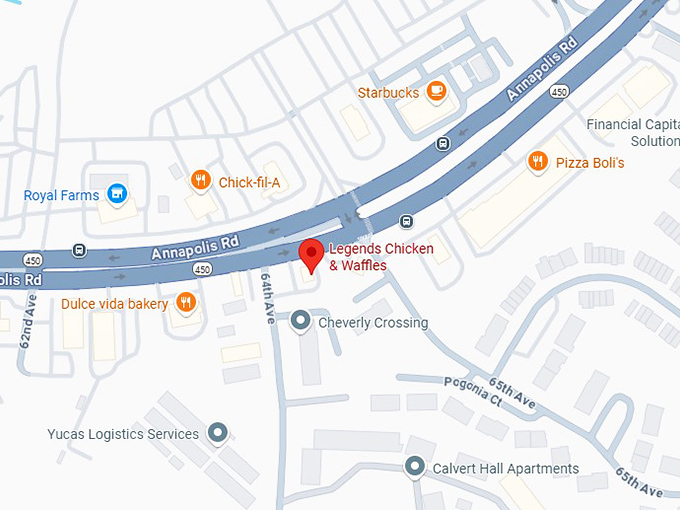 16. legends chicken & waffles map