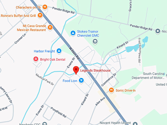 16. legends steakhouse map