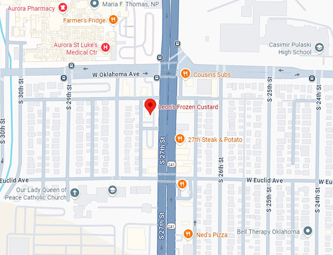 16. leon's frozen custard map