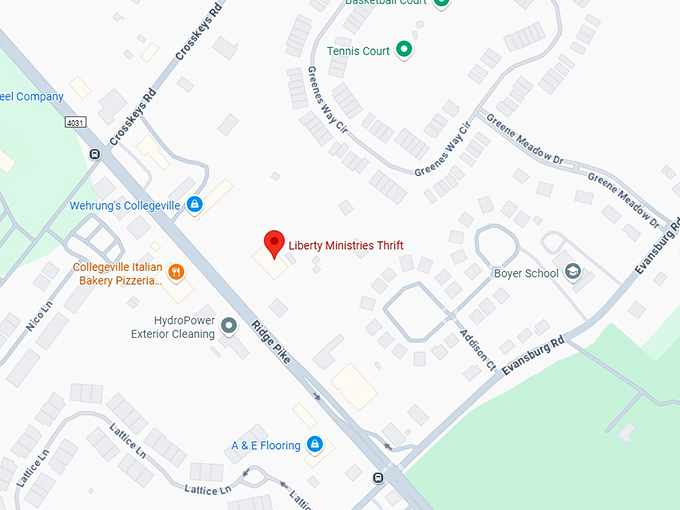 16. liberty ministries thrift store map