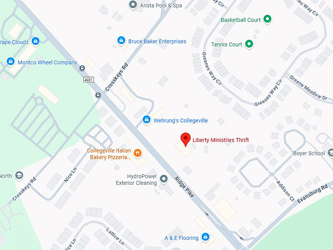 16. liberty ministries thrift store map