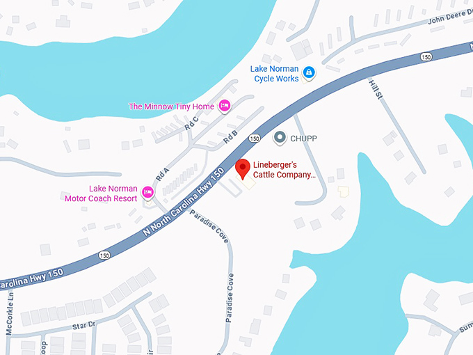 16. lineberger's cattle company steakhouse & saloon map
