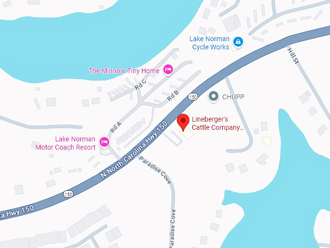 16. lineberger's cattle company steakhouse & saloon map