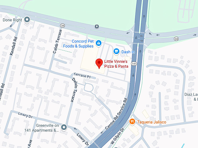 16. little vinnie's pizza & pasta map