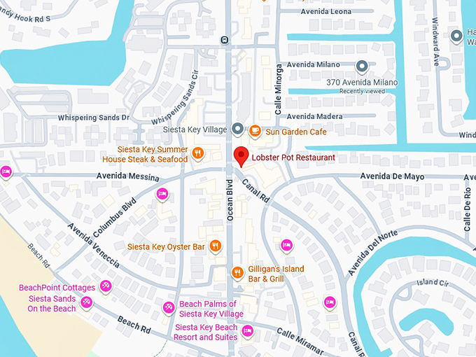 16. lobster pot restaurant map
