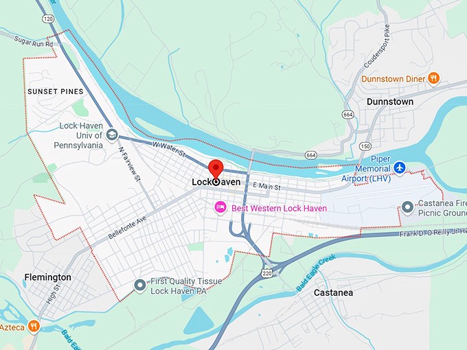 16. lock haven, pa map