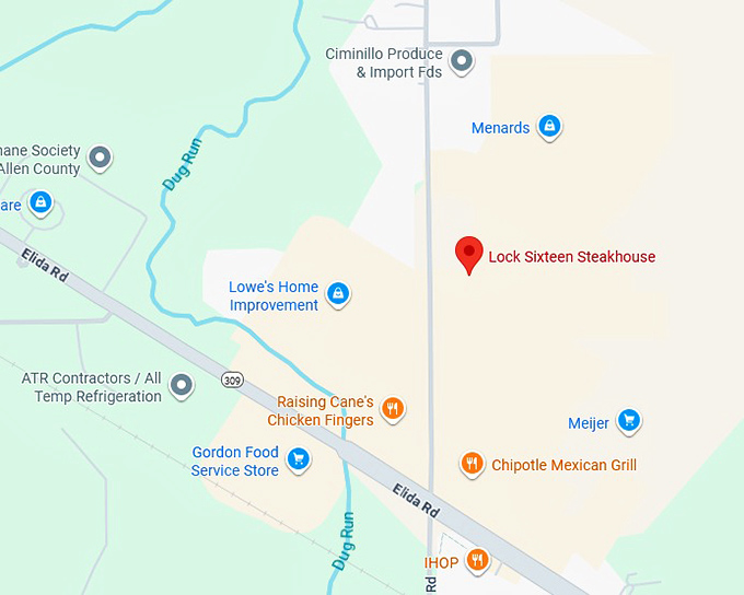 16. lock sixteen steakhouse map