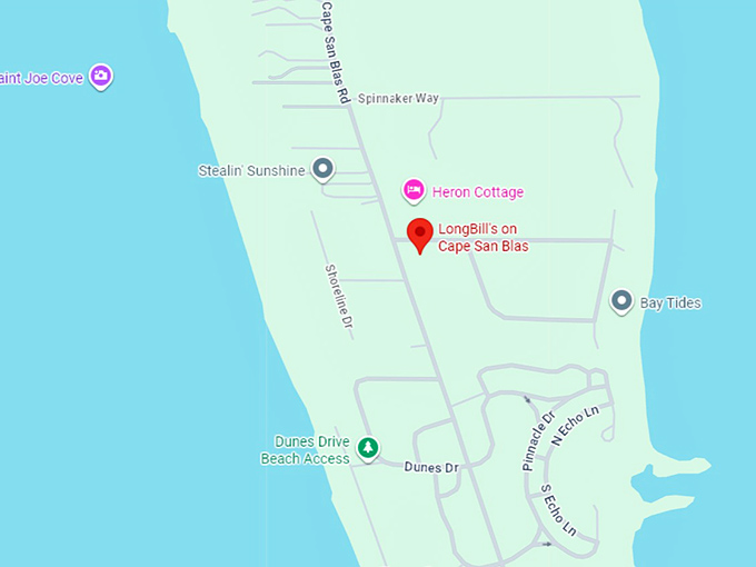 16. longbill&rsquo;s on cape san blas map