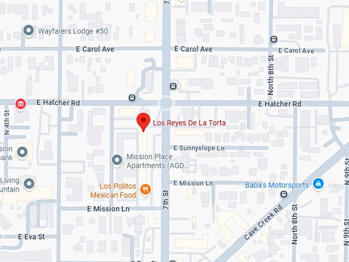 16. los reyes de la torta (phoenix) map