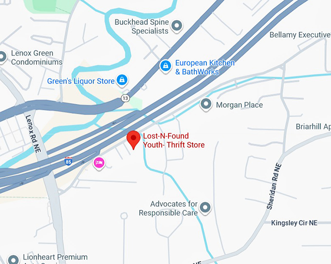 lost‑n‑found youth thrift store map