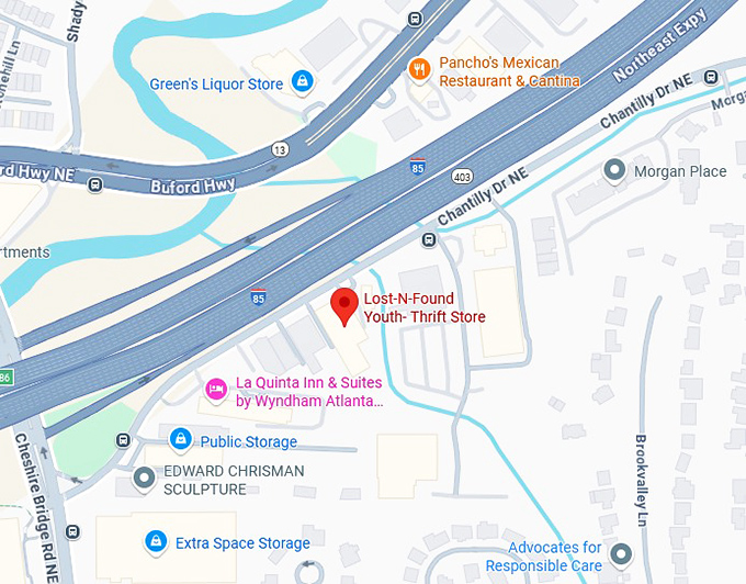 16. lost n found youth thrift store map