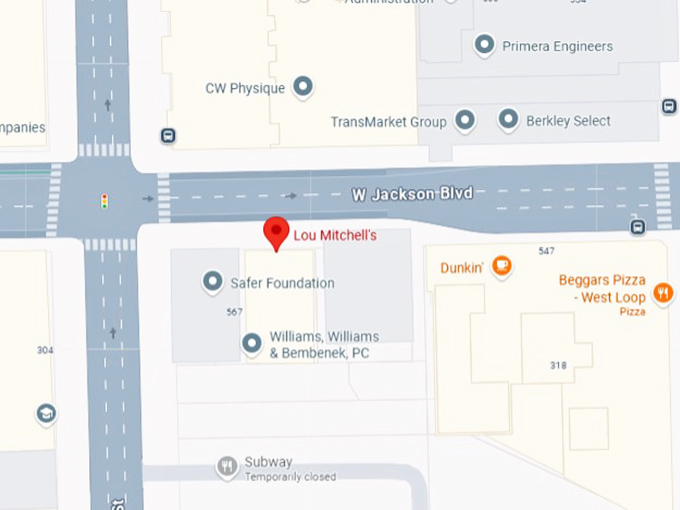 16. lou mitchell's chicago map