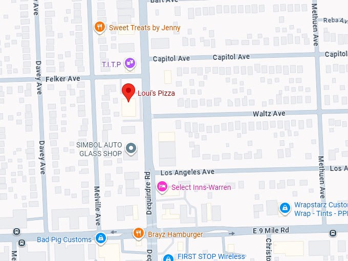 16. loui's pizza map