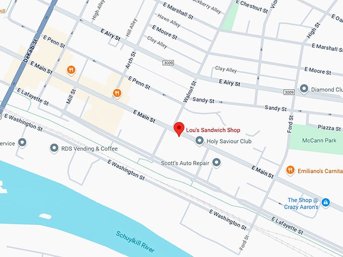lou&rsquo;s sandwich shop map