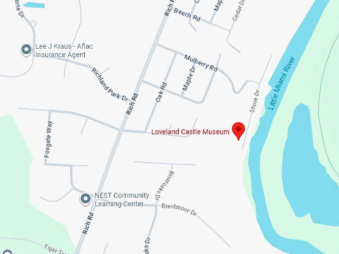 16. loveland castle museum map