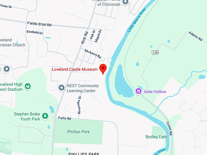 16. loveland castle museum map