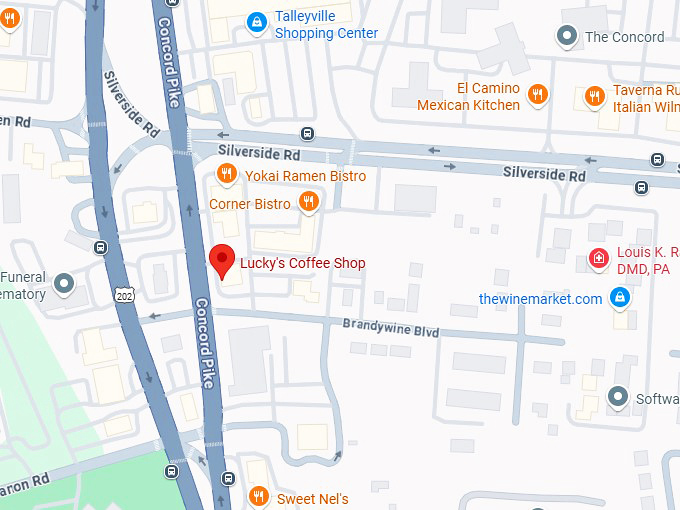 16. lucky's coffee shop map