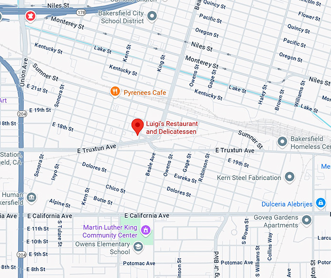 16. luigi's restaurant and delicatessen map