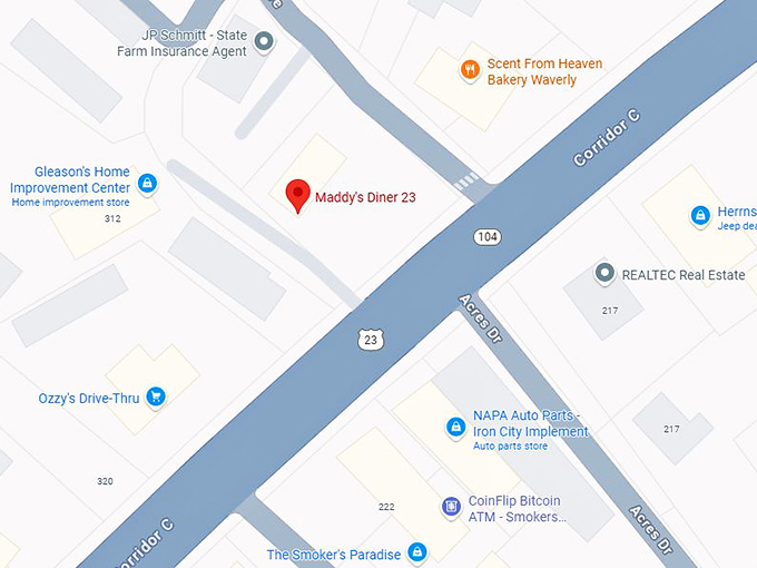 16. maddy's diner 23 map