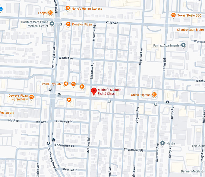 16. marino's seafood fish & chips map