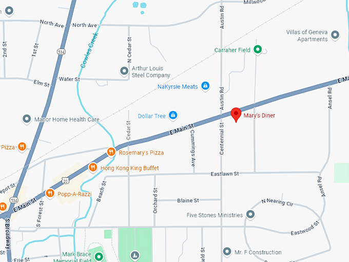 16. mary's diner map