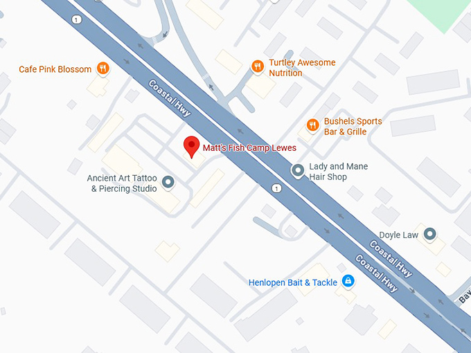 16. matt's fish camp lewes map