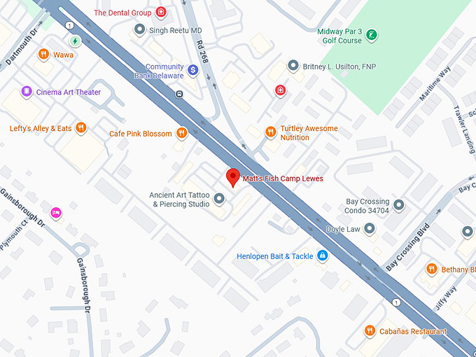 16. matt's fish camp lewes map