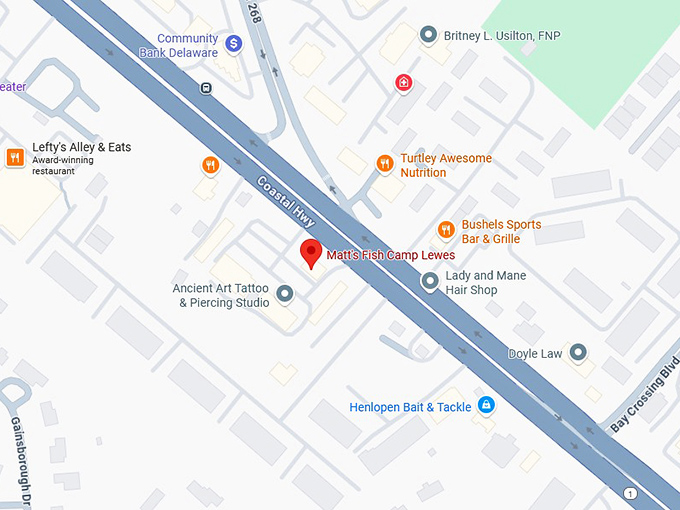 16. matt's fish camp lewes map