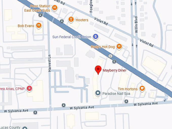 16. mayberry diner map