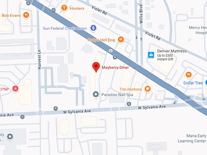 16. mayberry diner map