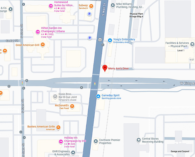 16. merry ann's diner map