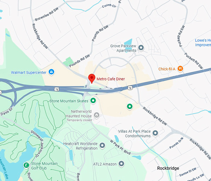 16. metro cafe diner map