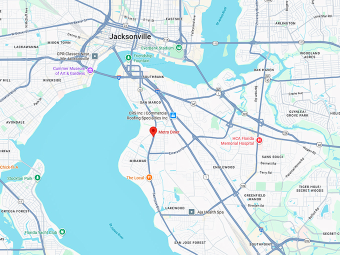 16. metro diner 3302 (hendricks ave) map