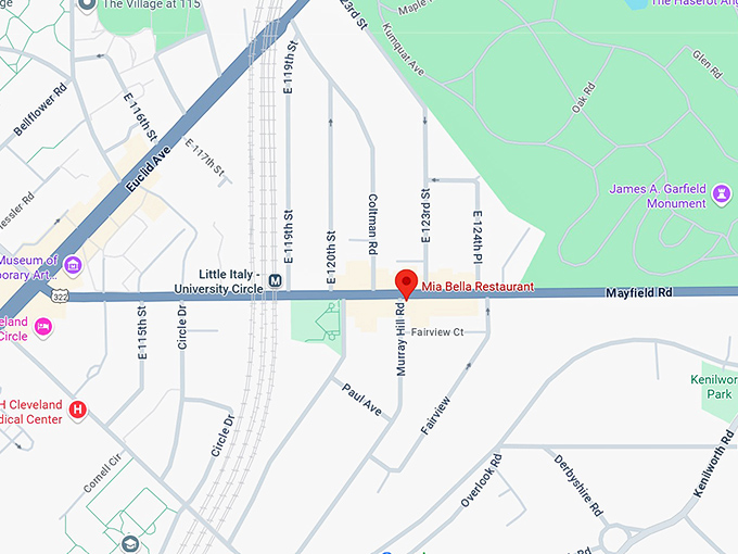 16. mia bella restaurant map
