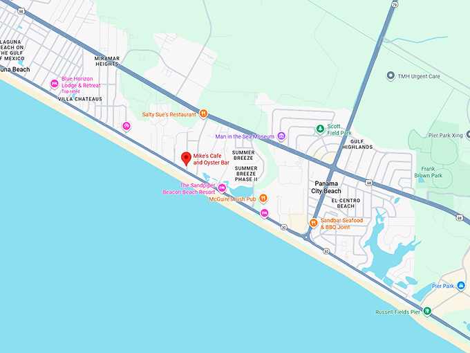 16. mike's cafe & oyster bar map