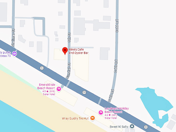 16. mike's cafe and oyster bar map