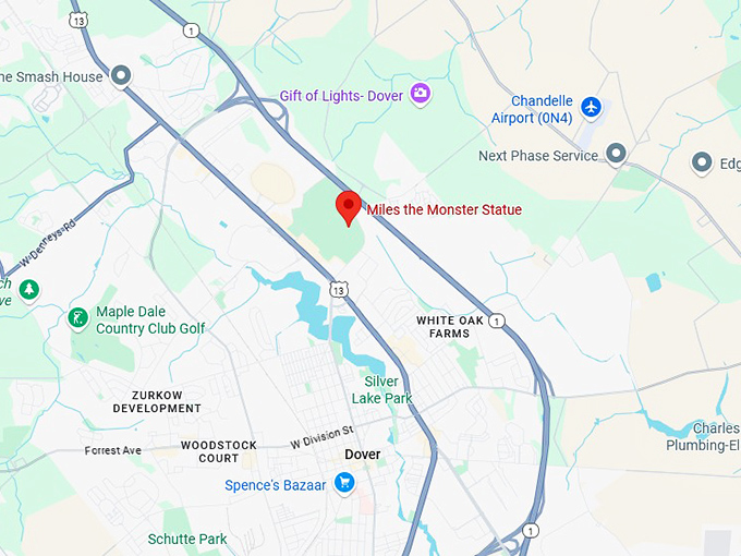 16. miles the monster statue map