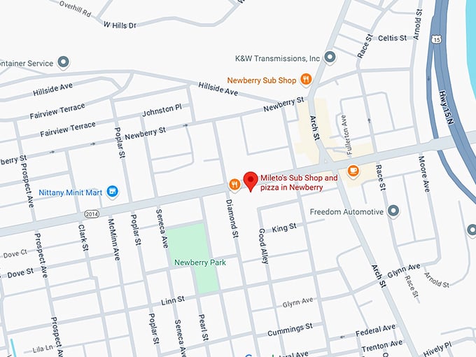 16. mileto's sub shop and pizza in newberry map